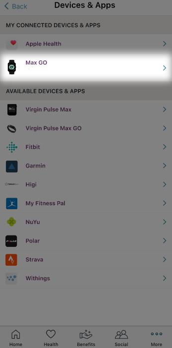 Max GO Settings in the App – Personify Health
