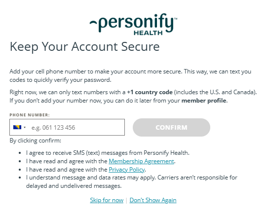 How to setup Multi Factor Authentication via website? – Personify Health