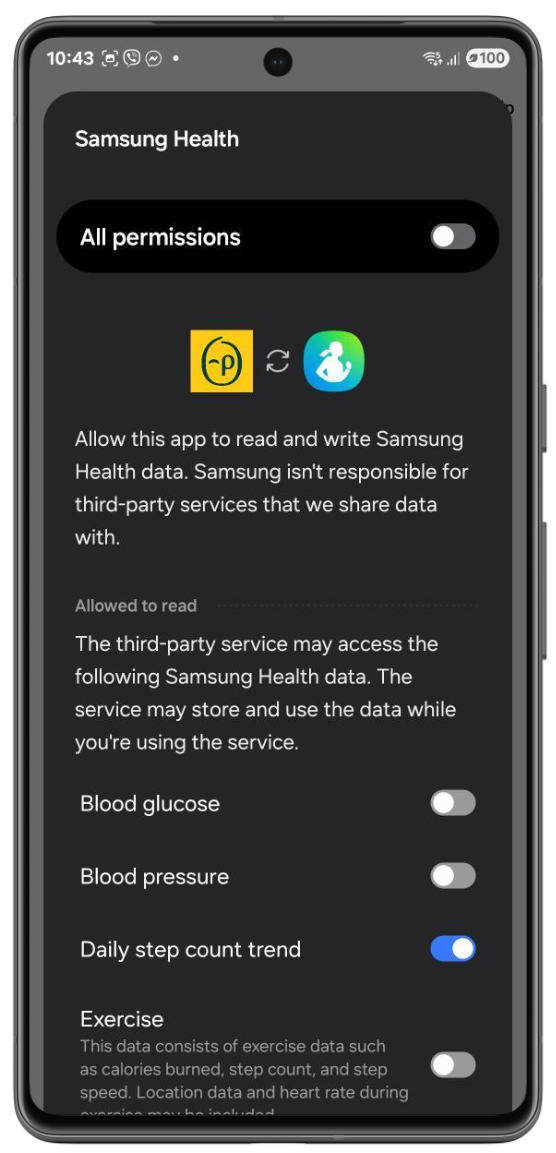 My Samsung Health is not syncing – Personify Health