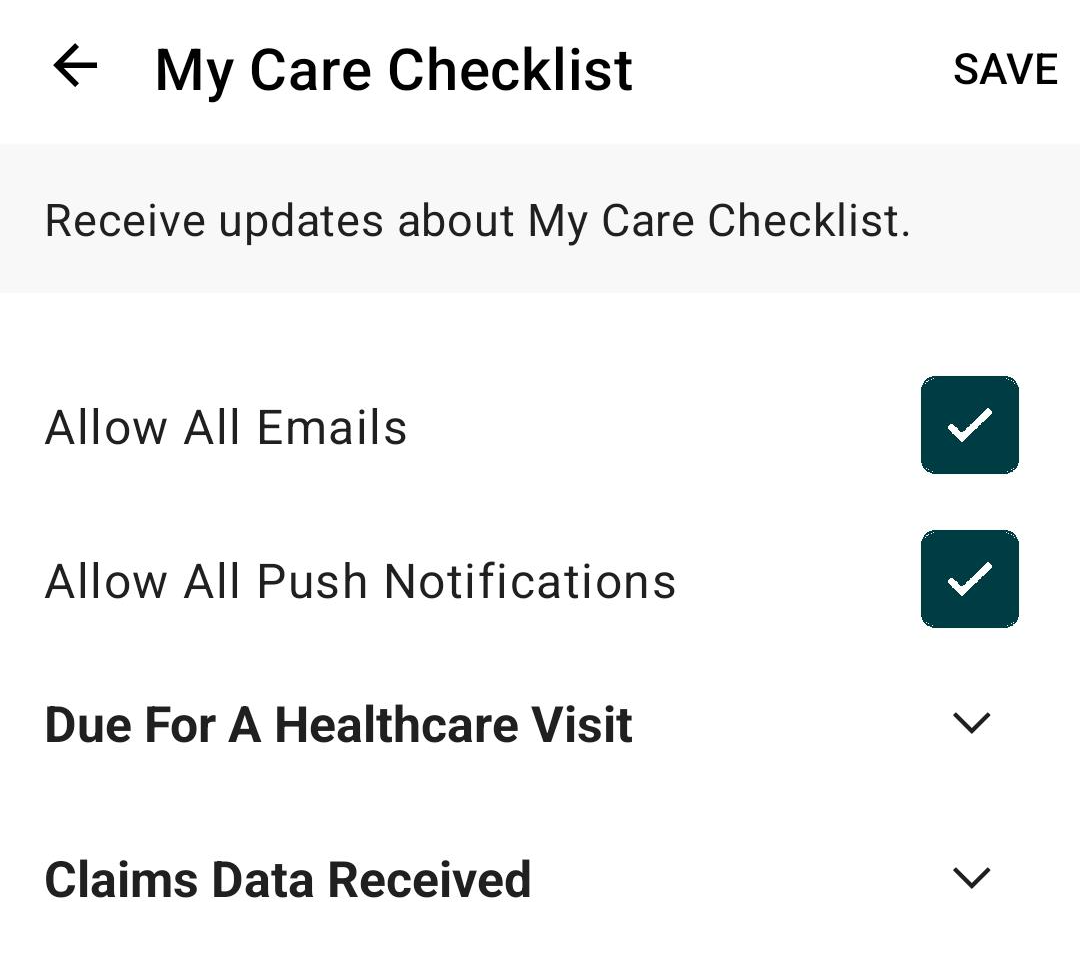 How to set notifications for My Care Checklist? – Personify Health