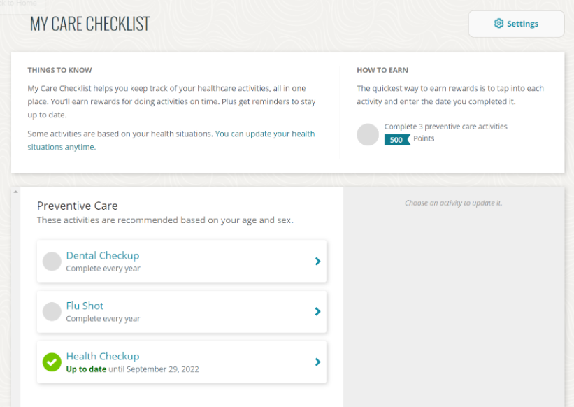 About My Care Checklist – Personify Health